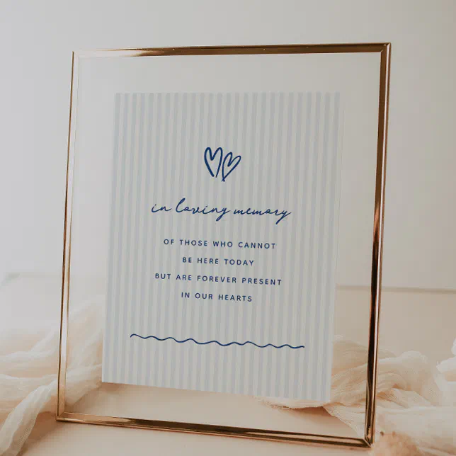 Whimsical Blue In Loving Memory Poster | Zazzle