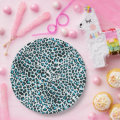 Whimsical Blue Snow Leopard Print Paper Plates | Zazzle