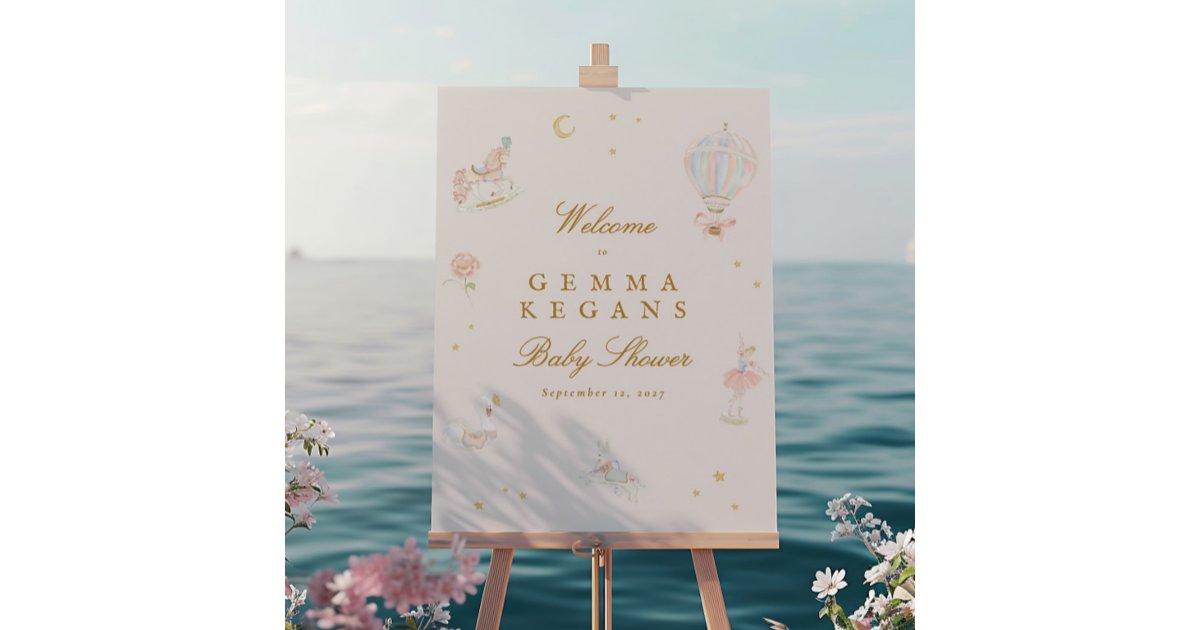 whimsical botanical baby shower welcome sign | Zazzle