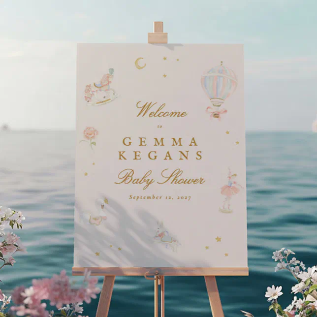 whimsical botanical baby shower welcome sign | Zazzle
