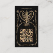 Whimsical Botanical Frame Unique Boho Custom QR Business Card | Zazzle