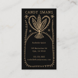 Whimsical Botanical Frame Unique Boho Custom QR Business Card | Zazzle