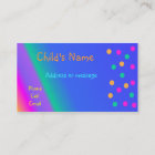 Children's Colorful Calling Card | Zazzle.com