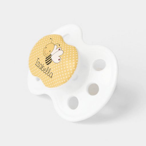 Whimsical Bumble Bee Personalized Pacifier | Zazzle