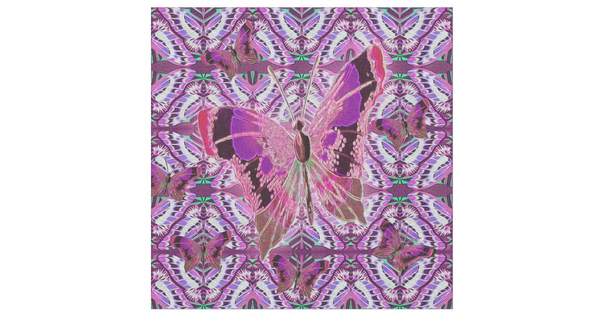 Whimsical Butterfly Fabric | Zazzle