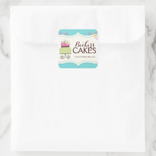 Whimsical Cake Bakery Stickers | Zazzle