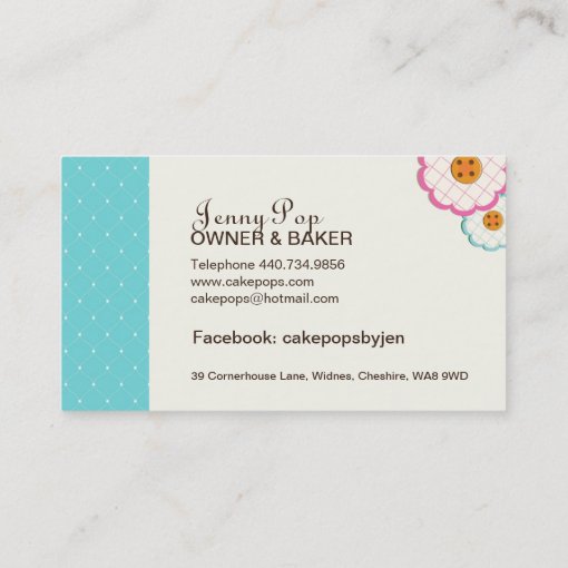 Whimsical Cake Pop Business Card | Zazzle