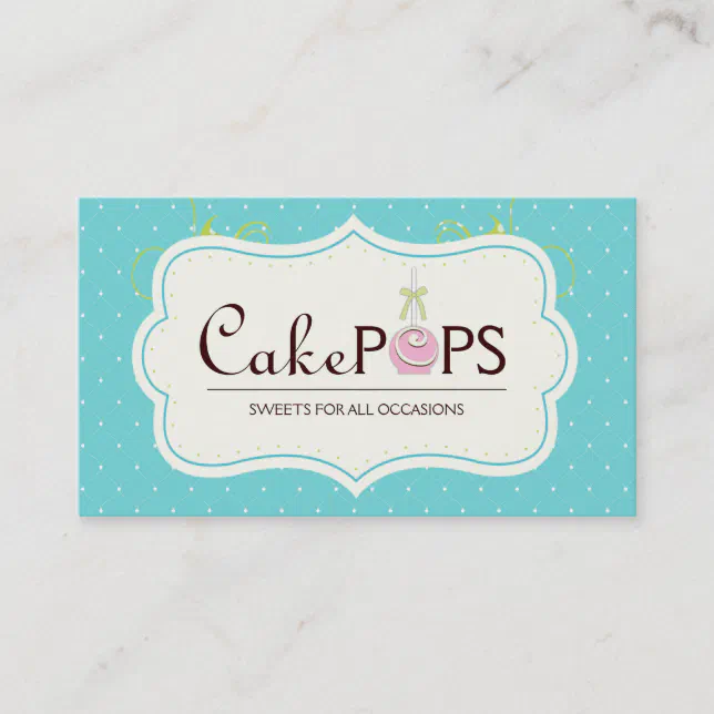 Whimsical Cake Pop Business Card | Zazzle