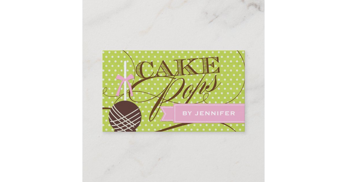 Whimsical Cake Pop Business Card | Zazzle