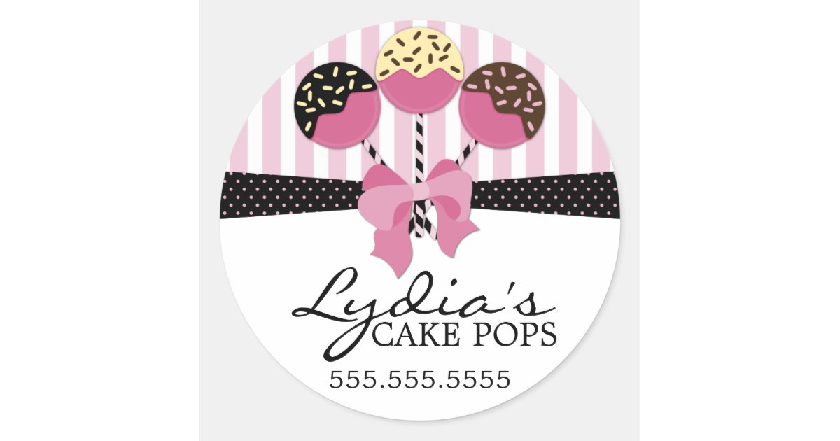 Whimsical Cake Pops Bakery Box Seals | Zazzle