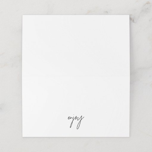 Whimsical Calligraphy Enjoy Buffet Food Labels Place Card | Zazzle