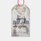 Whimsical Calligraphy | Faded Photo Christmas Gift Gift Tags | Zazzle