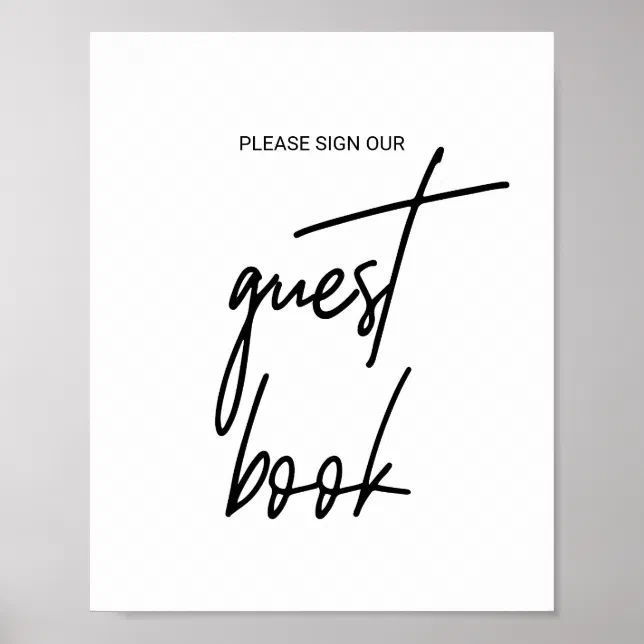 Whimsical Calligraphy Guest Book Sign | Zazzle