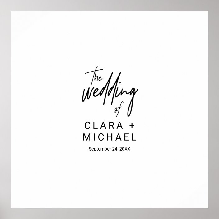 Whimsical Calligraphy Wedding Guest Signing Poster | Zazzle.com