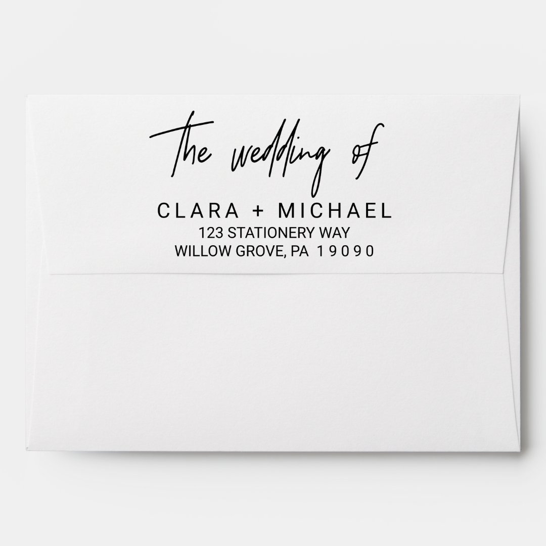 Whimsical Calligraphy Wedding Invitation Envelope | Zazzle
