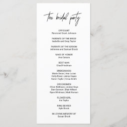 Whimsical Calligraphy Wedding Program | Zazzle
