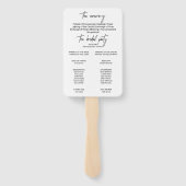 Whimsical Calligraphy Wedding Program Hand Fan | Zazzle