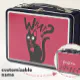 Whimsical Cartoon Black Cat Joke On Magenta Metal Lunch Box | Zazzle