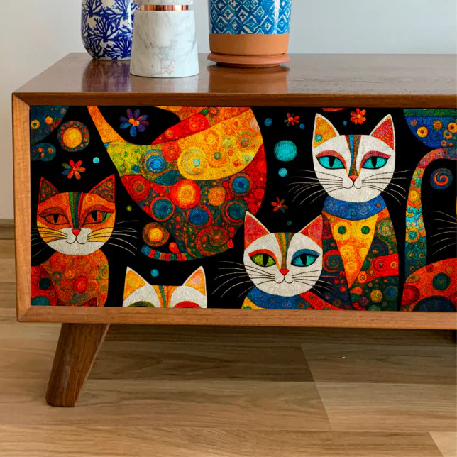 Whimsical Cats Decoupage Tissue Paper | Zazzle