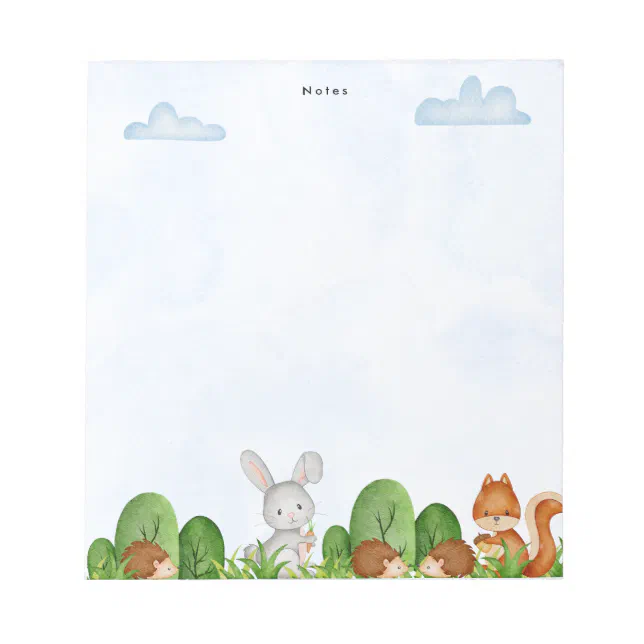 Whimsical Chic Forest Woodland Animals Notepad | Zazzle
