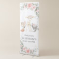Whimsical Chic Woodland Animal Pink Floral Welcome Retractable Banner ...
