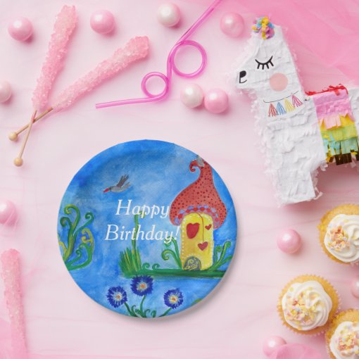 Whimsical Child Illustration Custom Paper Plates | Zazzle