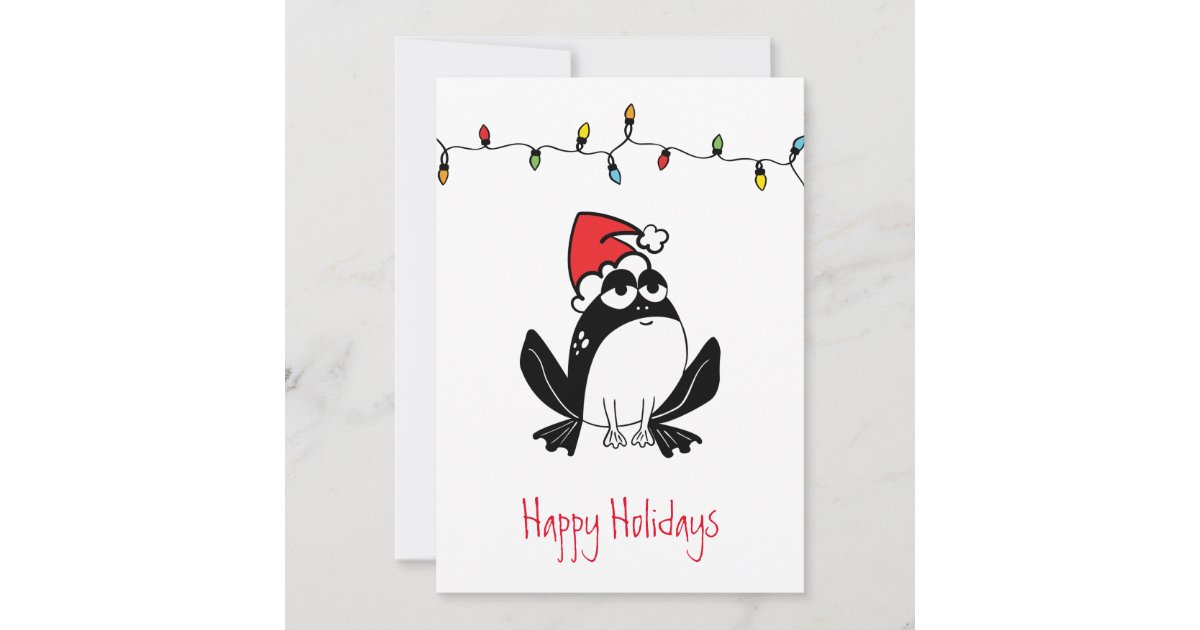 Whimsical Christmas Frog Christmas Cards | Zazzle