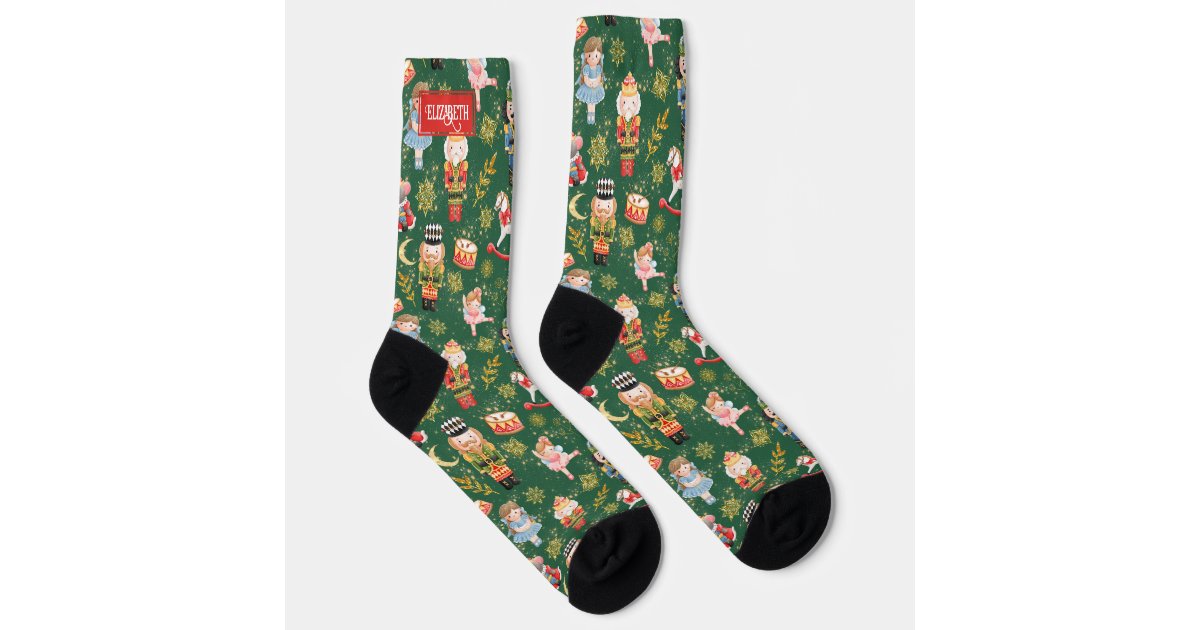 Whimsical Christmas Nutcracker Ballet Characters Socks | Zazzle