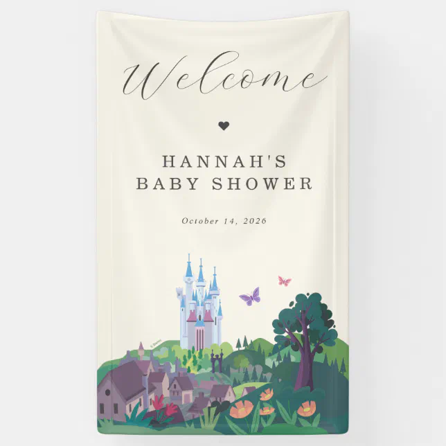 Whimsical Cinderella Castle Baby Shower Welcome Banner | Zazzle