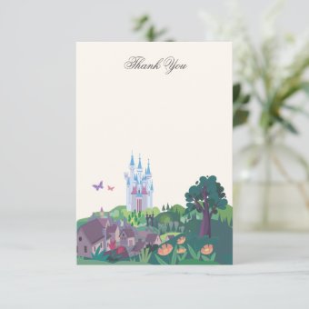 Whimsical Cinderella Castle Birthday Thank You | Zazzle