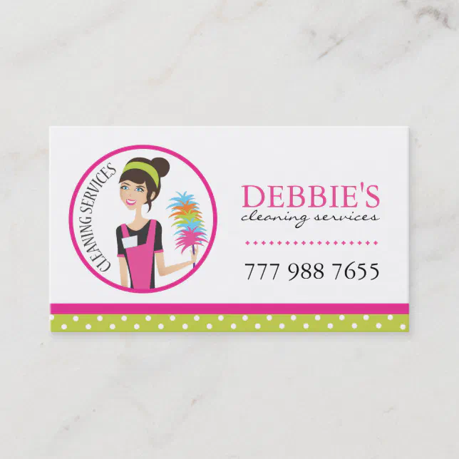 Whimsical Cleaning Services Business Cards | Zazzle