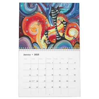Whimsical Contemporary Houses Art Unique Calendar | Zazzle