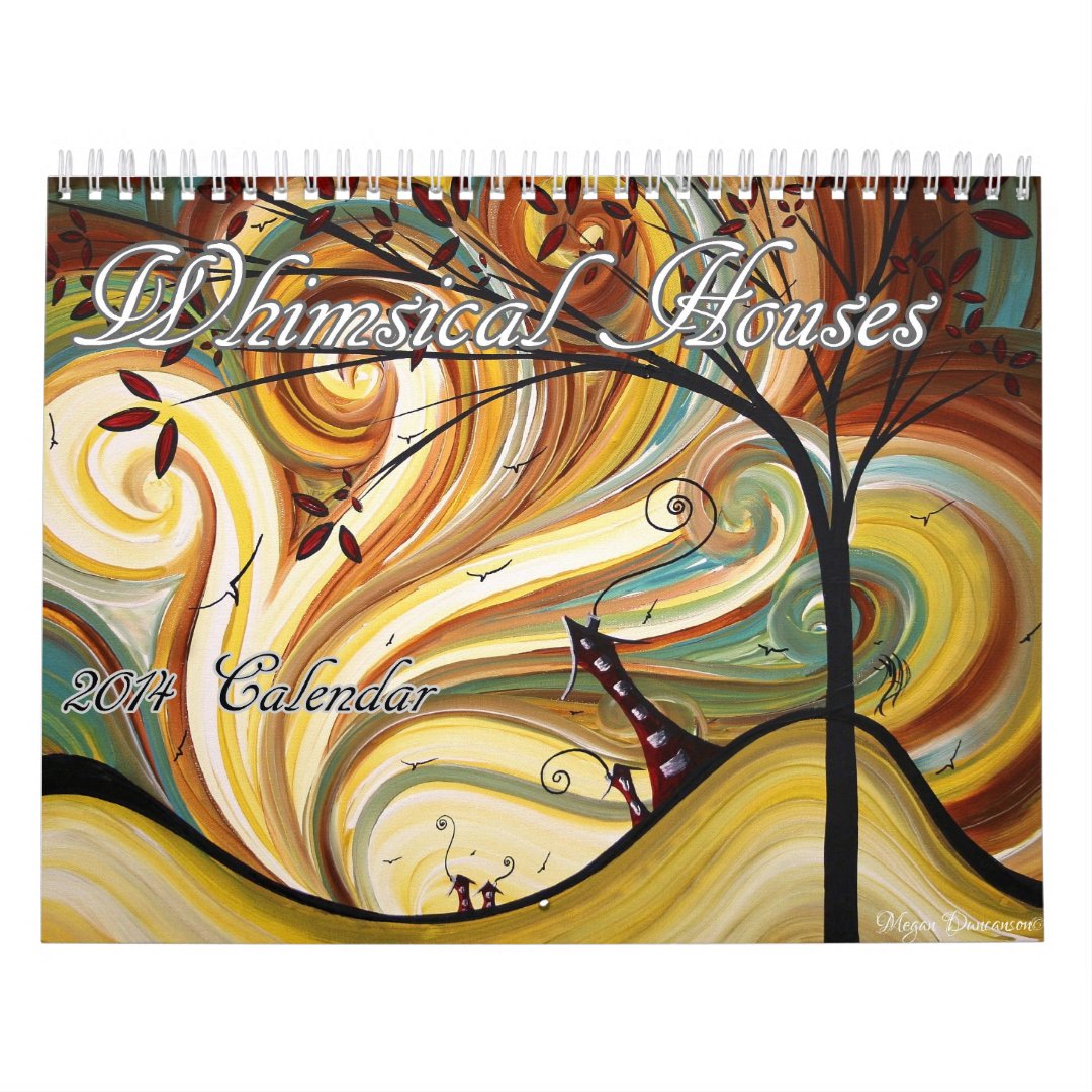 Whimsical Contemporary Houses Art Unique Calendar | Zazzle