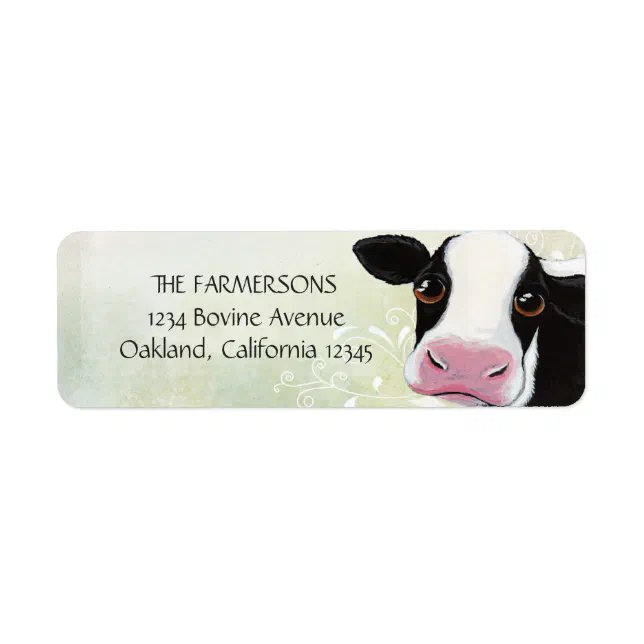 Whimsical Cow Return Address Labels | Zazzle