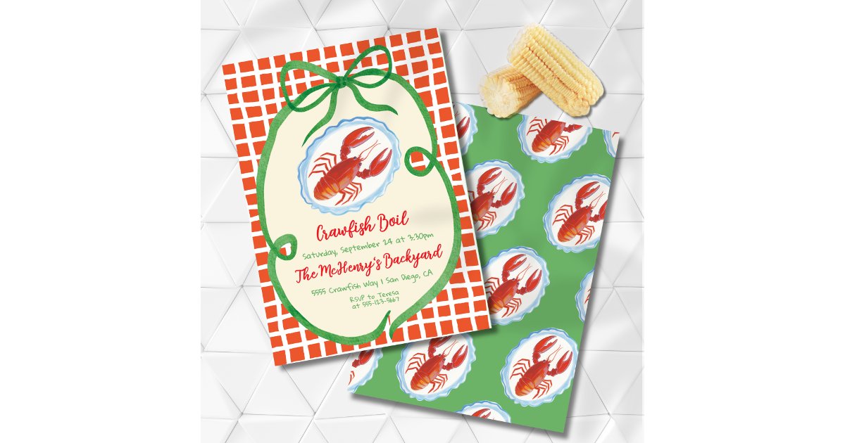 Whimsical Crawfish Boil Party Invitation | Zazzle
