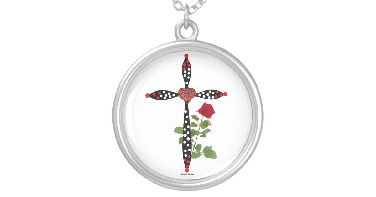 Whimsical Cross necklace | Zazzle