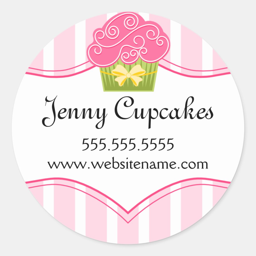 Whimsical Cupcake Bakery Box Seals | Zazzle