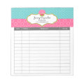 Whimsical Cupcake Bakery Receipts Notepad | Zazzle