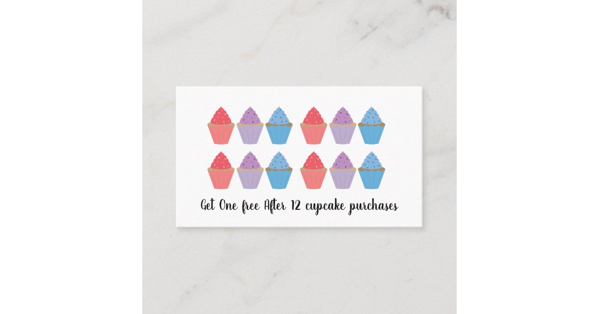Whimsical Cupcake Maker Bakery Loyalty Card | Zazzle