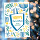 Whimsical Cute Dreidel Menorah CUSTOM HANUKKAH Holiday Card | Zazzle