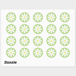 Whimsical Daisy Classic Round Sticker | Zazzle