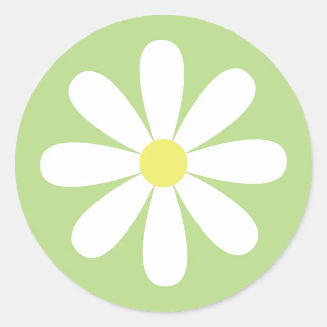 Whimsical Daisy Classic Round Sticker | Zazzle