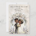 Whimsical Dark Skin Bride Groom Wedding Arch Invitation | Zazzle