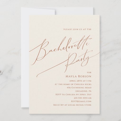 Whimsical Desert | Beige Bachelorette Party Invitation | Zazzle