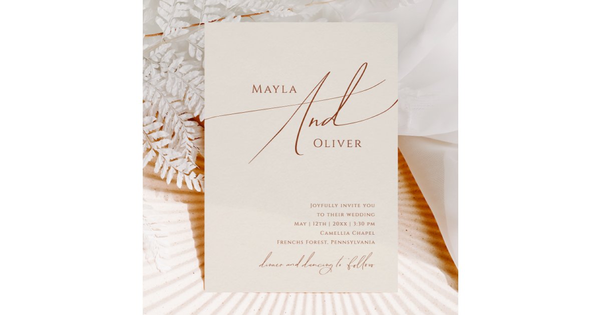 Whimsical Desert | Beige Casual Wedding Invitation | Zazzle
