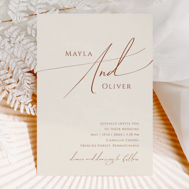 Whimsical Desert | Beige Casual Wedding Invitation | Zazzle