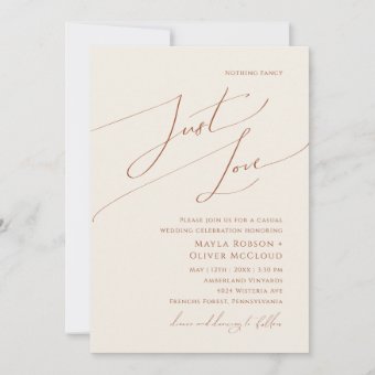 Whimsical Desert | Beige Just Love Wedding Invitation | Zazzle