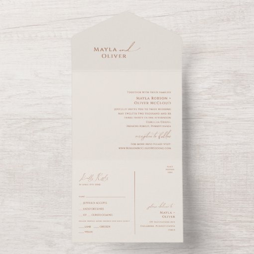Whimsical Desert | Beige Seal and Send All In One Invitation | Zazzle