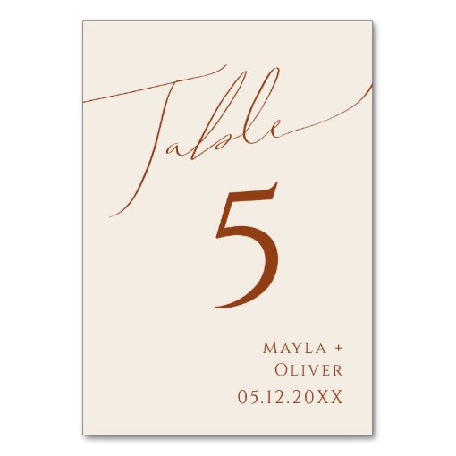 Whimsical Desert | Beige table number | Zazzle