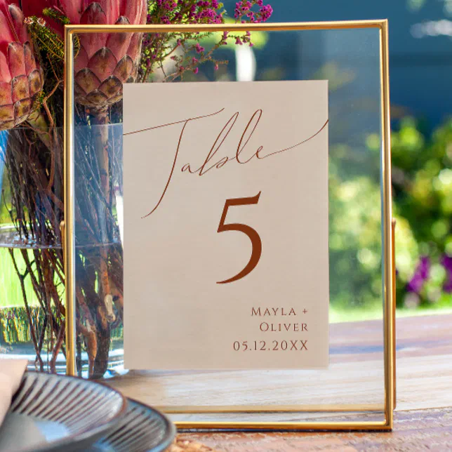 Whimsical Desert | Beige table number | Zazzle